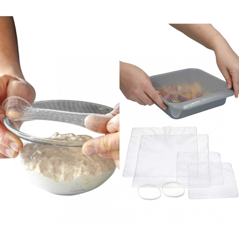 Kitchen Utensils : Master Class Silicone Stretch Lids Square ...