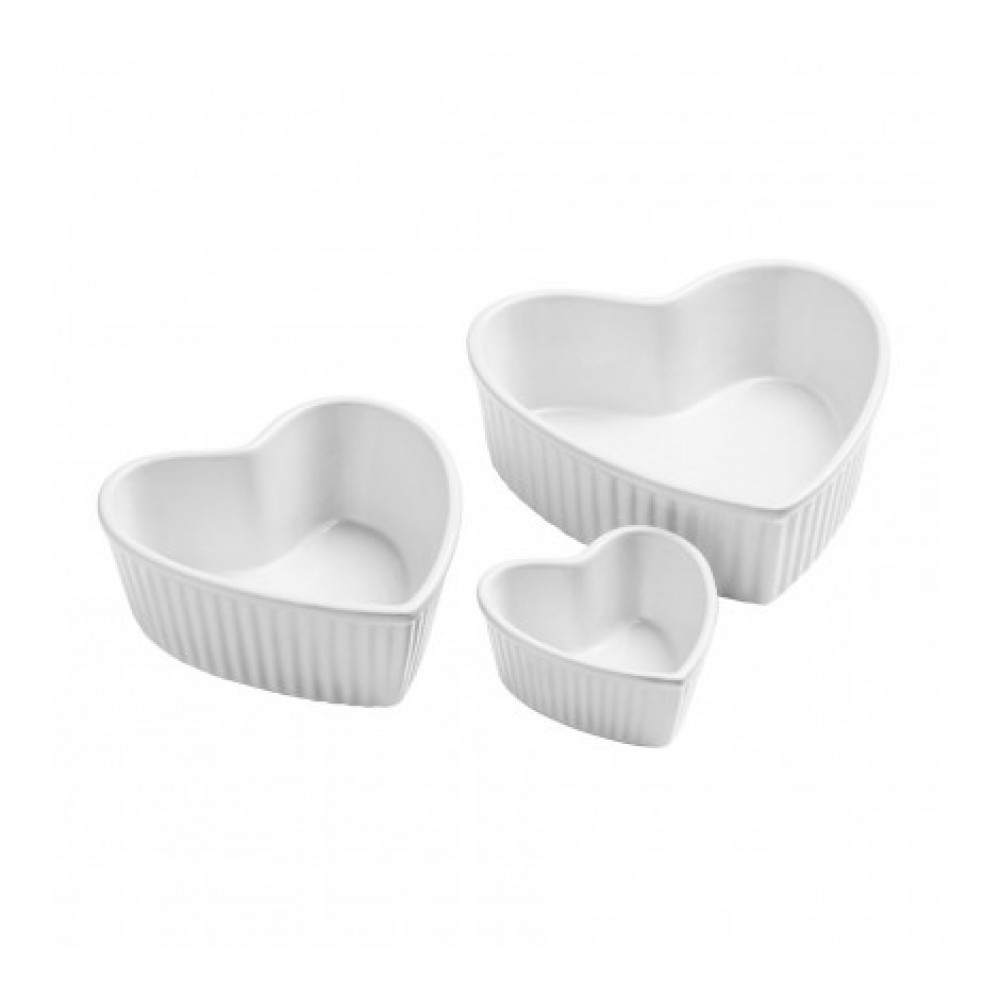 Serving dishes : Premier Amour Set Of 3 Heart Shape Dishes ...