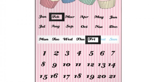 Utensils & Gadgets : Premier Pink Cupcake Magnetic Calendar ...