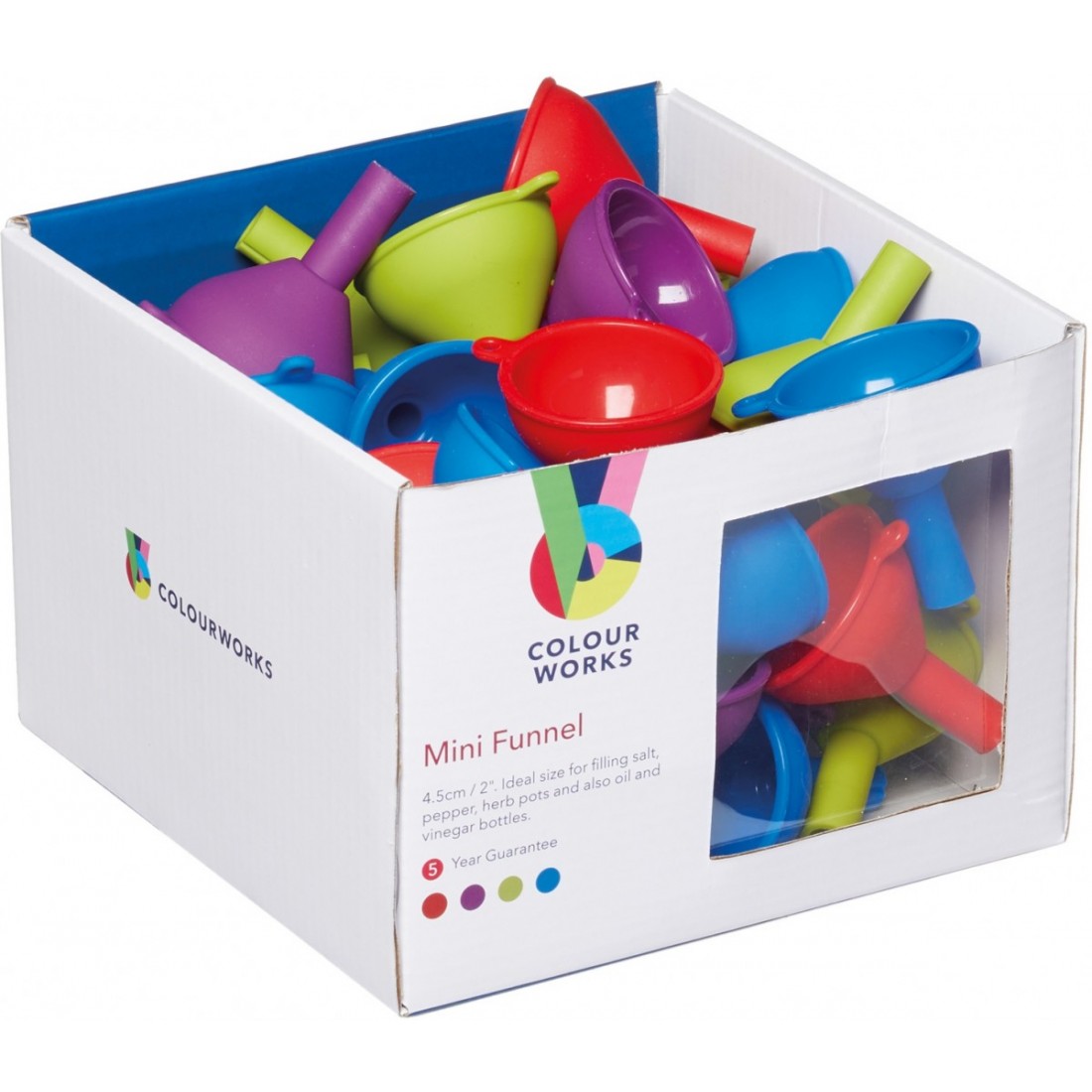 Kitchen Utensils : ColourWorks Silicone Mini Funnels-Assorted ...