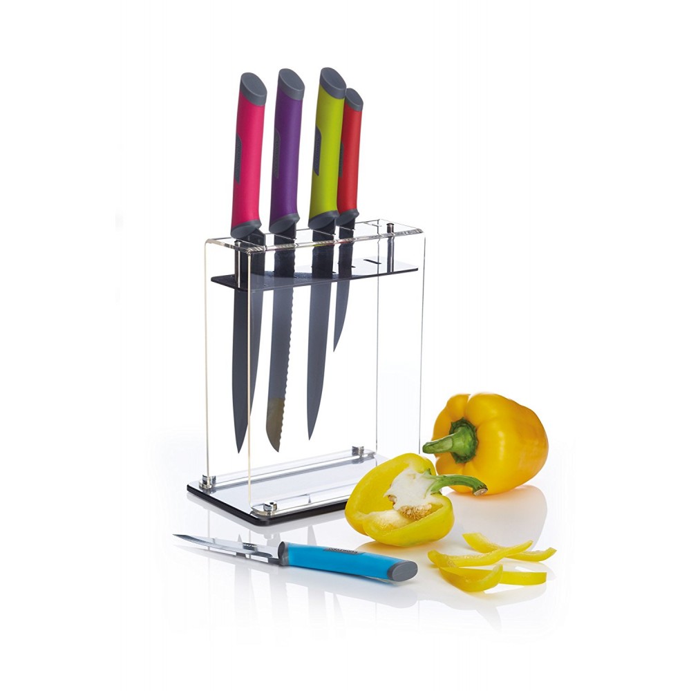 Knives : Colour-Works 5-Piece Coloured Stainless Steel Knife ...