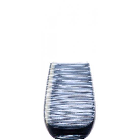 Drinking Glasses : Stolzle Twister Smoky Blue Tumbler Glasses,