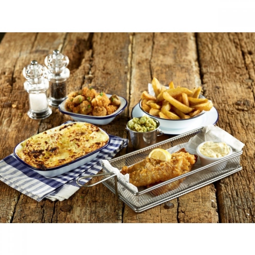 Serveware : Neville Genware Enamel Rectangular Pie Dish,