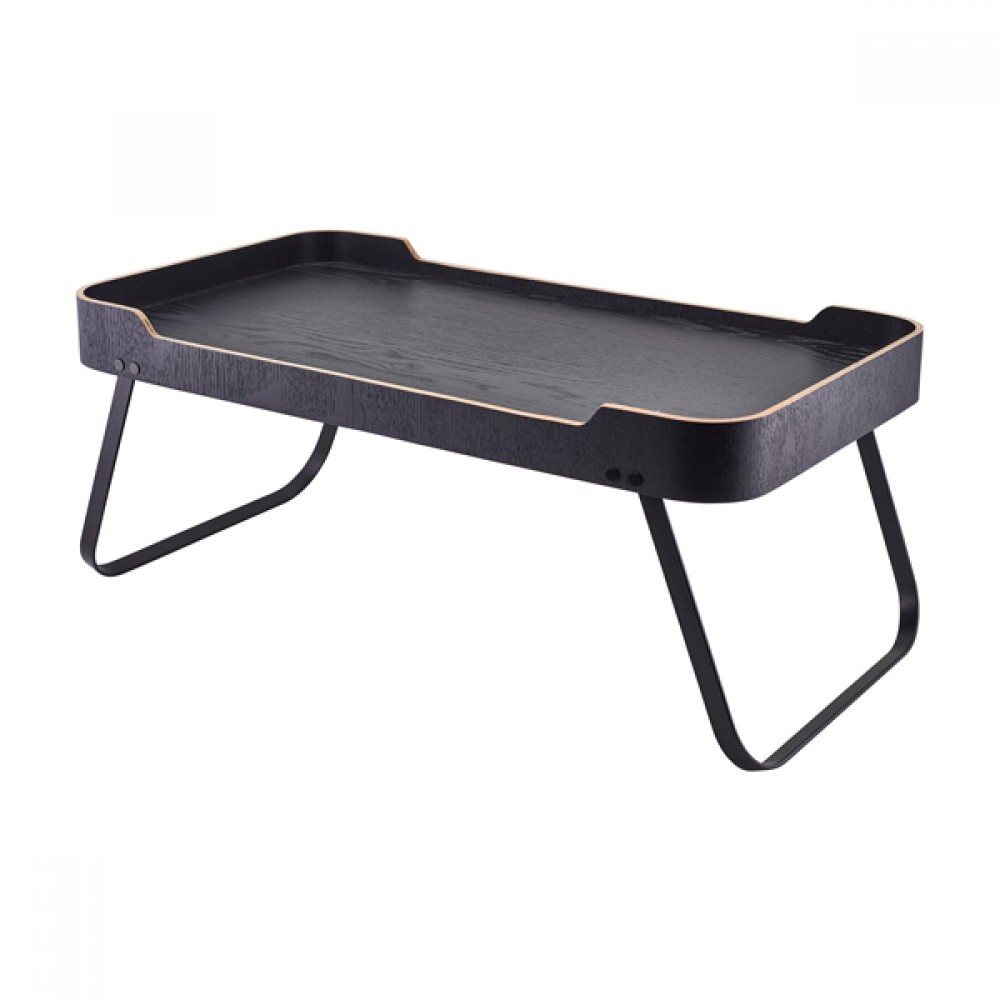 Serving Trays : Neville Genware Black Wood Veneer Room Service ...