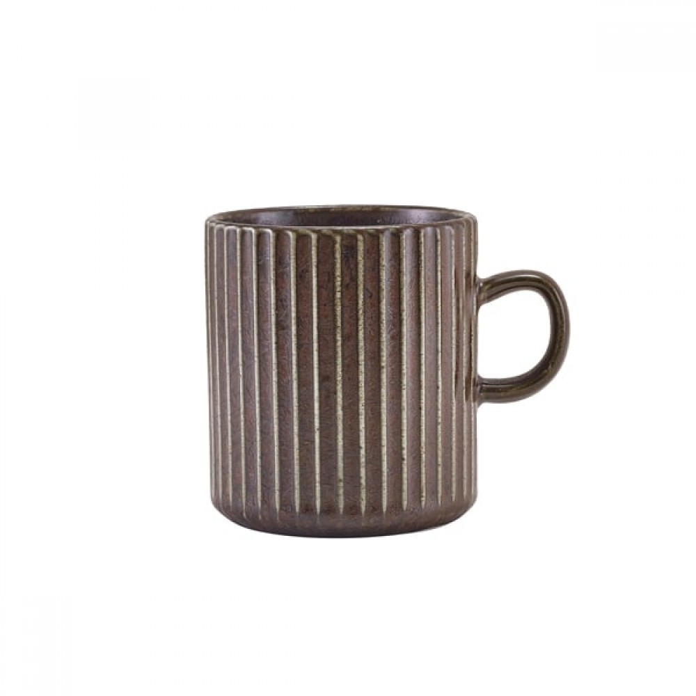 Mugs : Neville Genware Terra Porcelain Black Fluted Mug ...