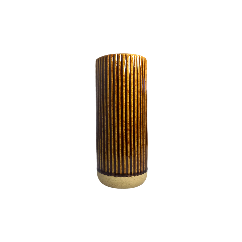 Vases, Pots & Planters : Dunelm Tall Textured Lines Brown ...
