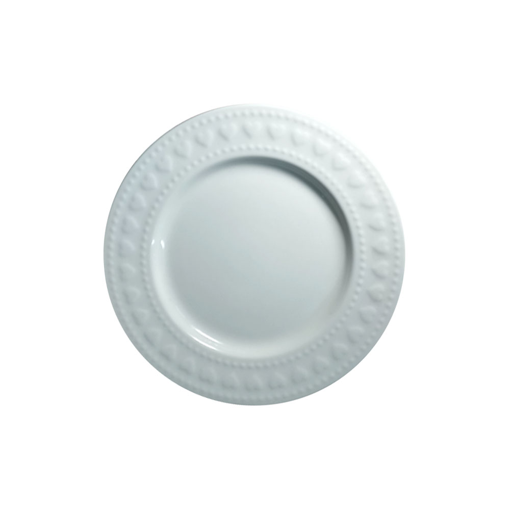 Dinner Sets : Dunelm Emboss Heart Dinner Plate, 27 cm