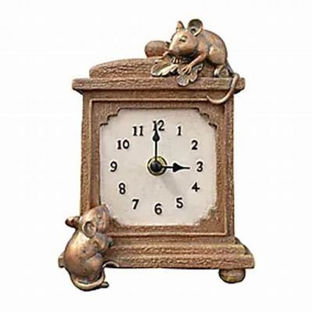 Home Accessories : Dunelm Resin Mice Clock, 18.8 cm Bark ...