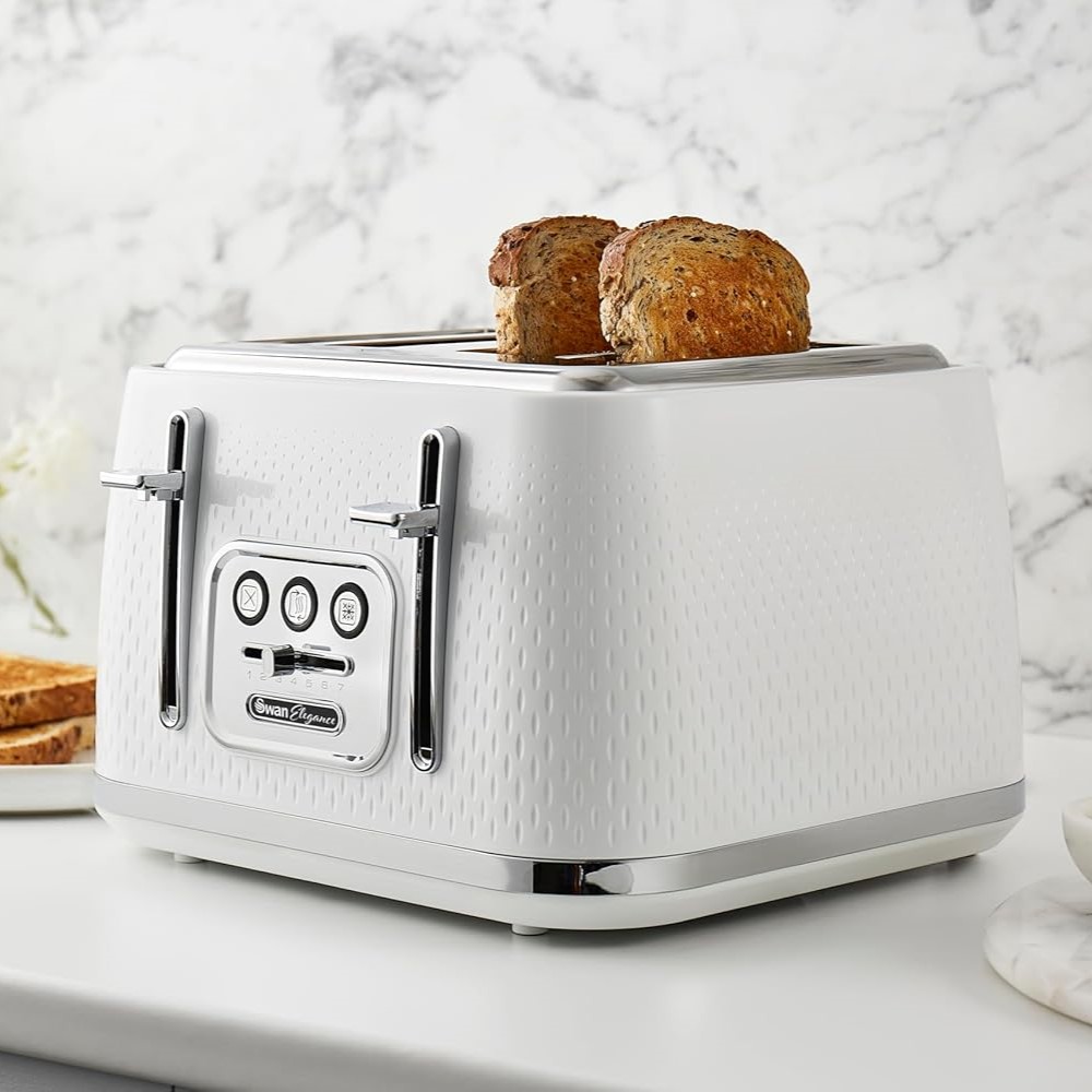 Toasters : Swan Elegance 4 Slice Toaster with 7 Browning ...