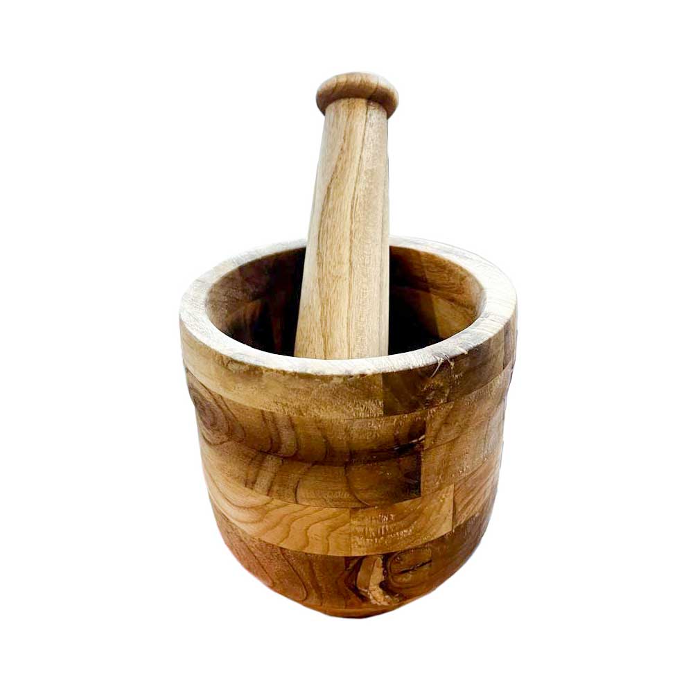 Kitchen Utensils : Sunny Daze Handcrafted Meru Oak Mortar ...
