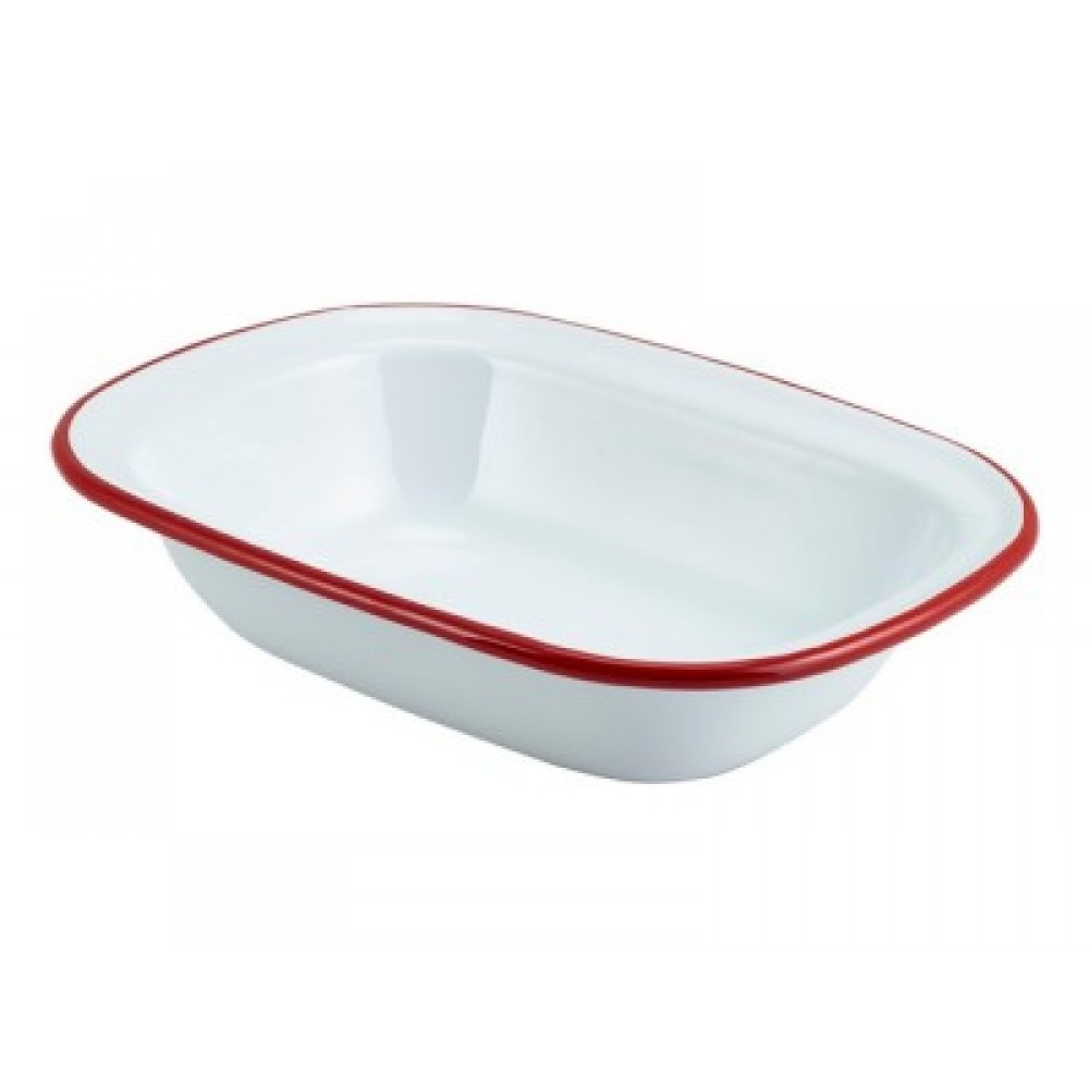 Serveware : Neville Genware Enamel Rectangular Pie Dish White ...