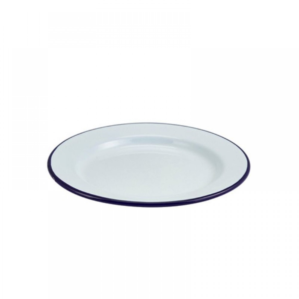 Dinner Sets : Neville Genware Enamel Wide Rim Plate White ...