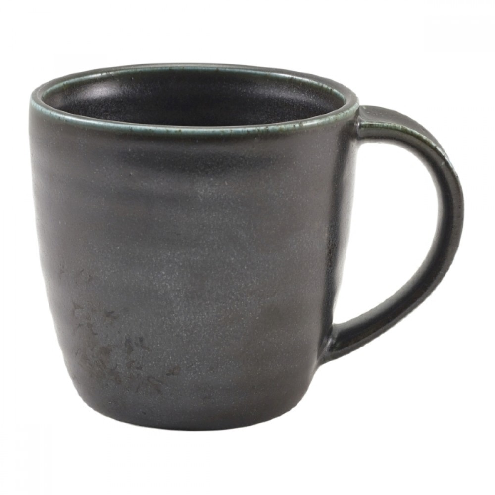 Mugs : Neville Genware Terra Porcelain Black Mug, 300ml/