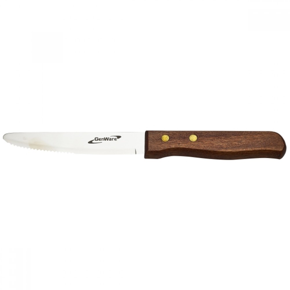 Cutlery : Neville Genware Steak Knife Large - Dark Wood Handle ...