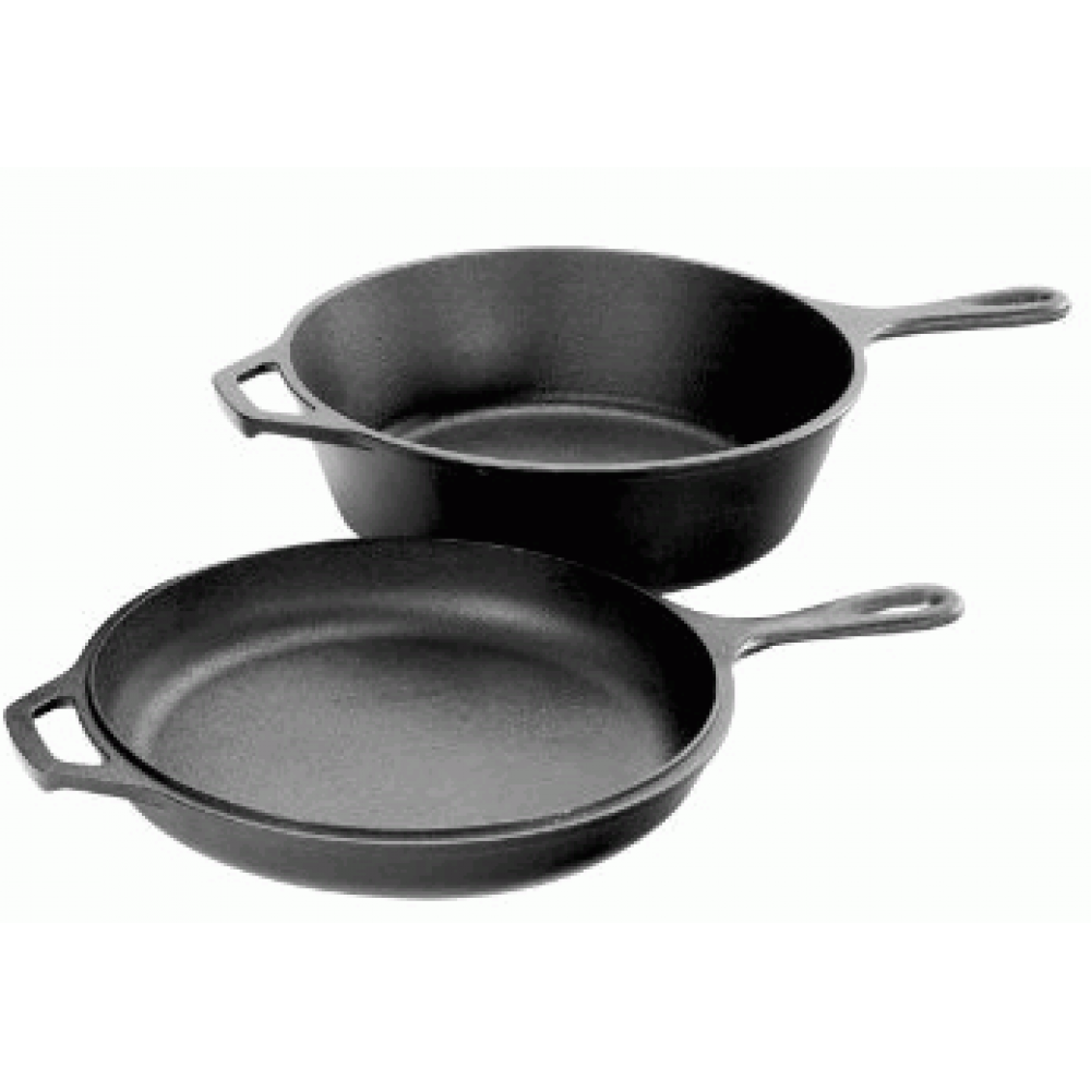 Pots & Pans : Lodge Pre-Seasoned Cast-Iron Combo Cooker, Pots & Pans : Lodge Pre-Seasoned Cast-Iron Combo Cooker,